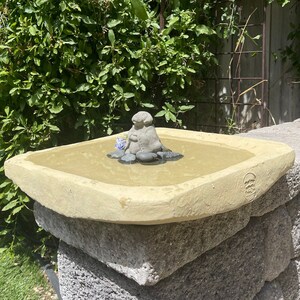 ZEN OCTAGON BIRDBATH (4 Color Options): Shallow Durable Solid Stone ...