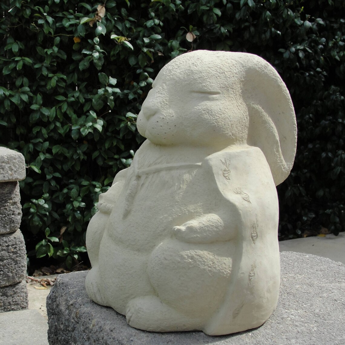 LARGE MEDITATING RABBIT 4 Color Options: Solid Stone Buddha - Etsy