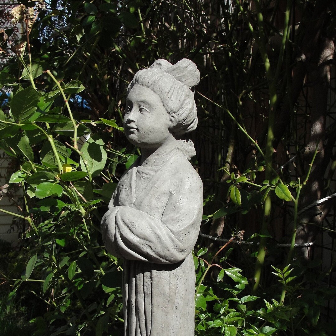 VINTAGE GEISHA STATUE 4 Color Options: Solid Durable Quality Stone ...