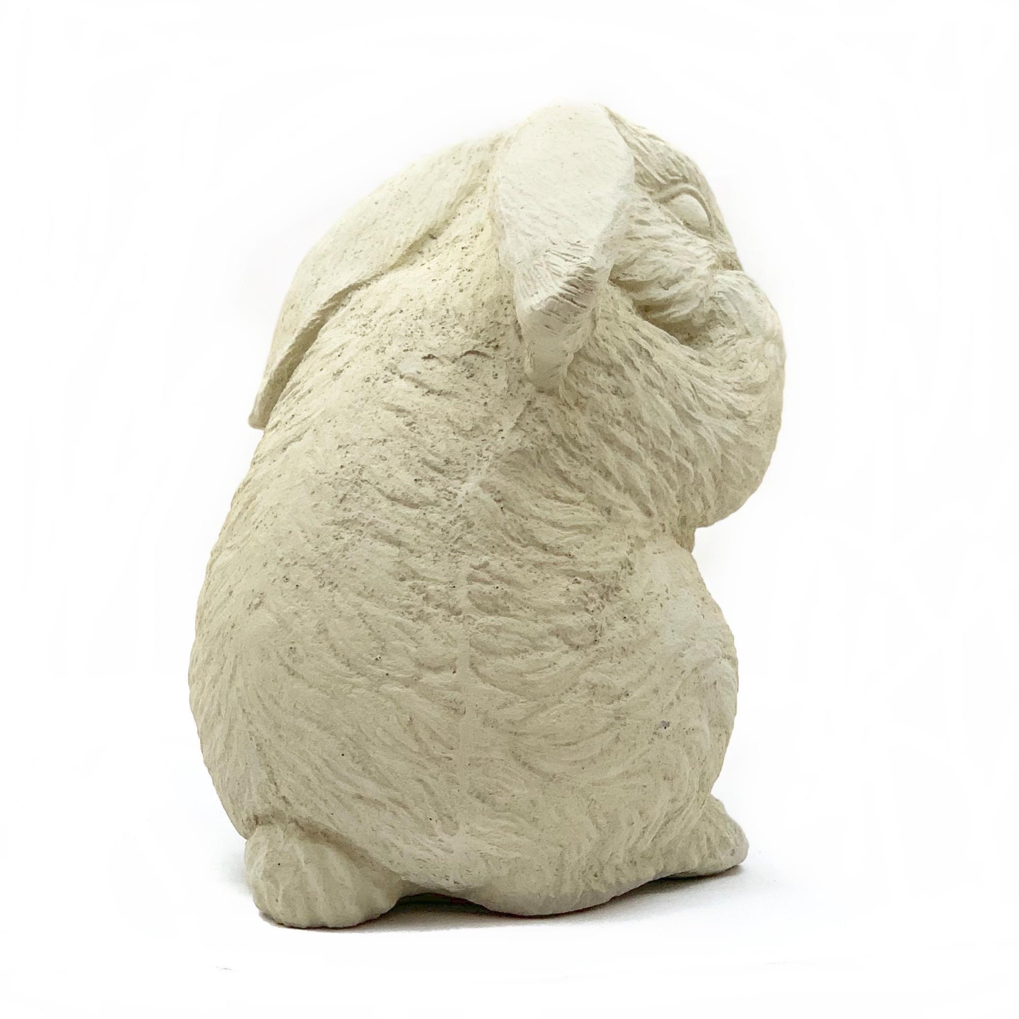 VINTAGE BUNNY STATUE: Solid Stone Rabbit Sculpture. Outdoors Safe ...