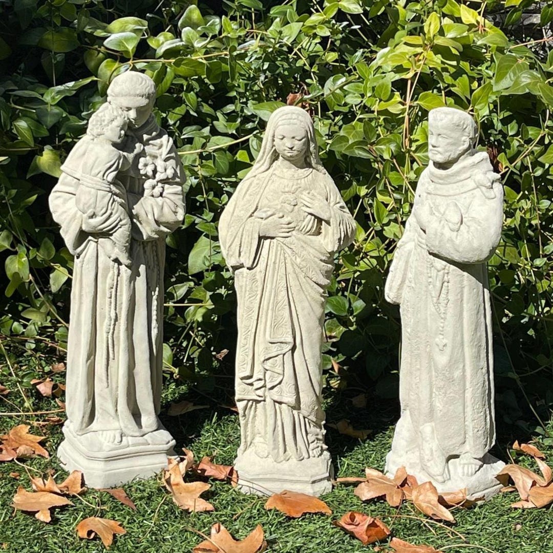 VINTAGE CATHOLIC SAINTS: Solid Stone Memorial Statues. Home & Outdoor ...