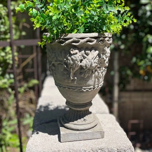 VINTAGE SONGBIRD URN (4 Color Options): Durable Solid Stone W/ Nature ...