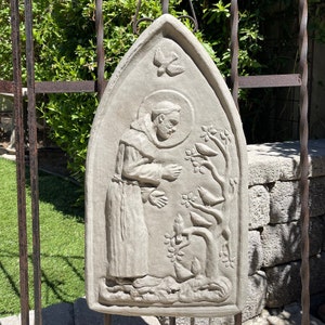 SAINT FRANCIS TABLET 4 Color Options: Large Solid Stone Vintage Wall ...