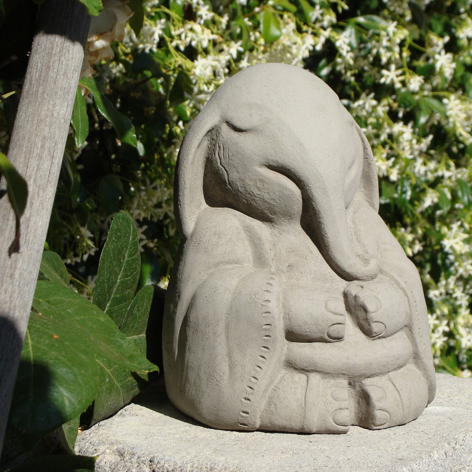 ZEN MEDITATING ELEPHANT (size & Color Options): Solid Stone Statue ...