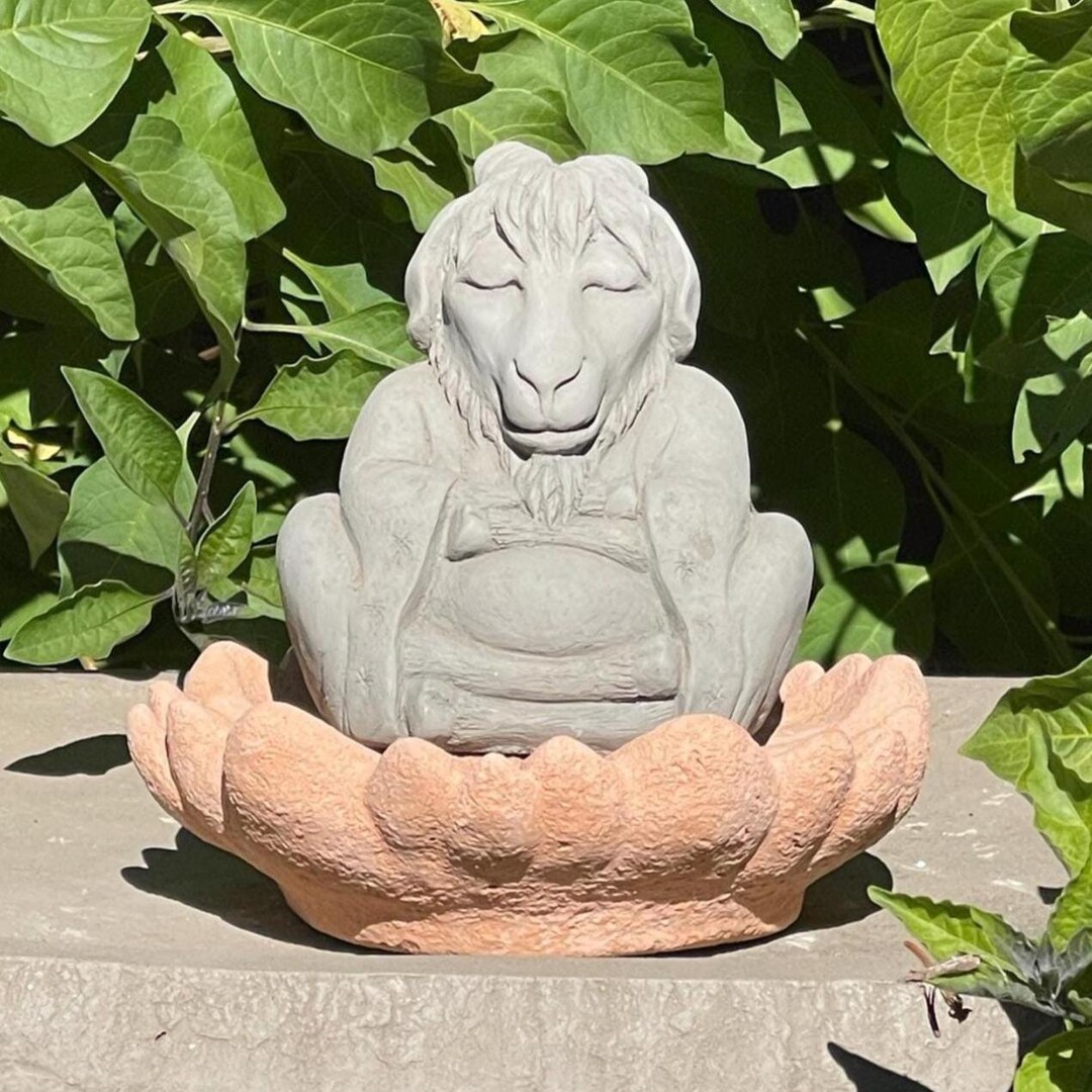 ZEN MEDITATING GOAT (size & Color Options): Solid Stone Buddha ...