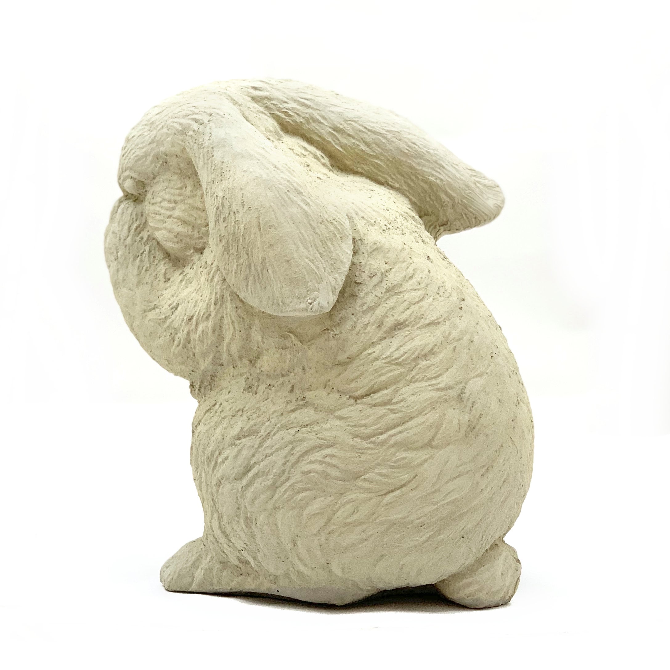 VINTAGE BUNNY STATUE: Solid Stone Rabbit Sculpture. Outdoors Safe ...