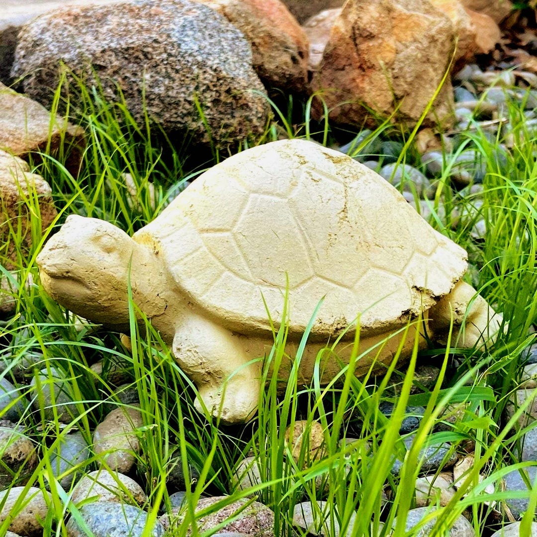 VINTAGE TORTOISE STATUE: Solid Stone Outdoor Safe Turtle. Home & Garden ...