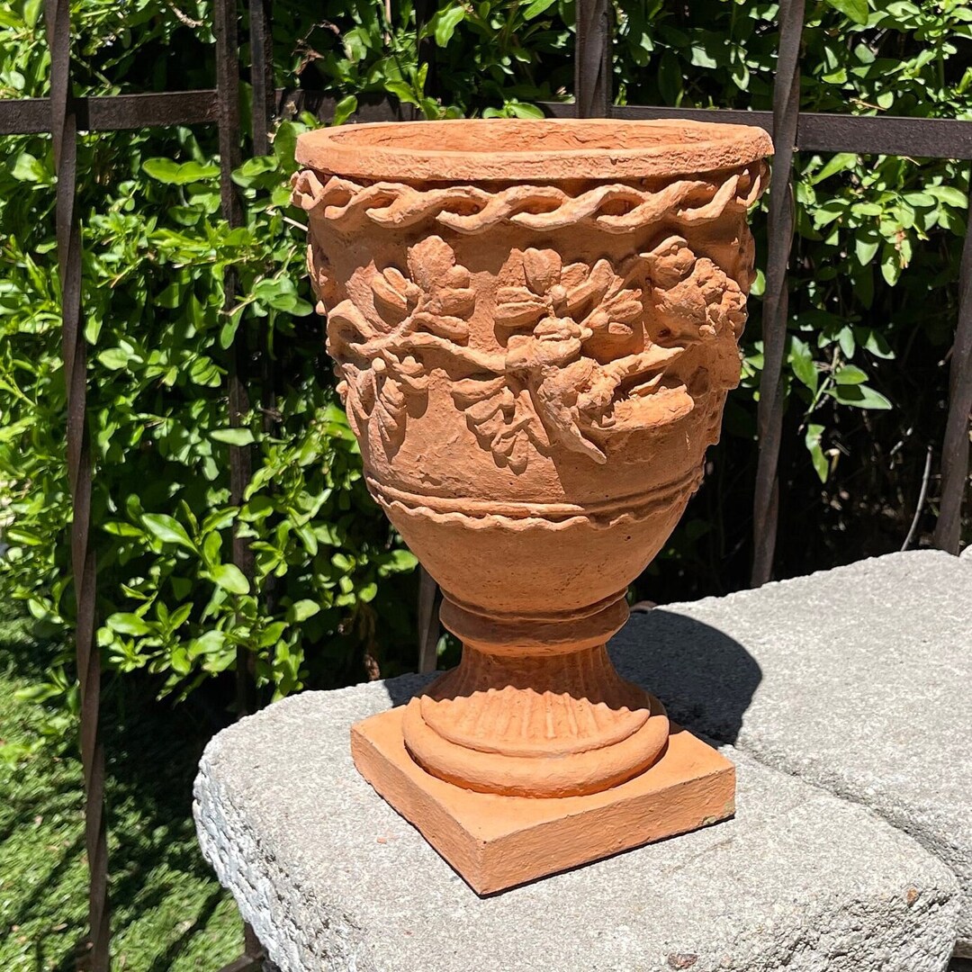 VINTAGE SONGBIRD URN 4 Color Options: Solid Durable Stone W/ Nature ...
