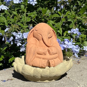 ZEN MEDITATING ELEPHANT (size & Color Option): Solid Stone Sculpture ...