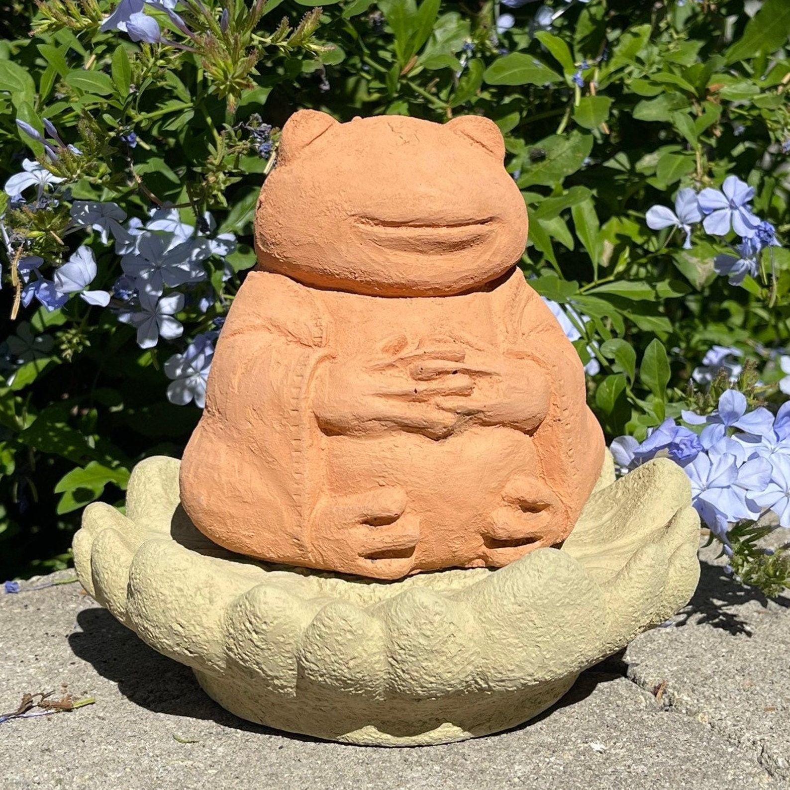 ZEN MEDITATING FROGS (size & Color Options): Solid Stone Sculpture ...