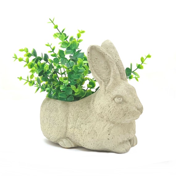 VINTAGE RABBIT PLANTER 4 Color Options: Solid Stone | Etsy