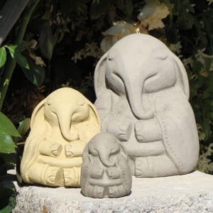 ZEN MEDITATING ELEPHANT (size & Color Options): Solid Stone Sculpture ...