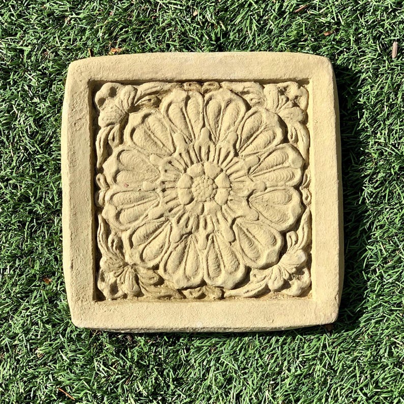 BOTANICAL STEPPING STONE (4 Color Options): Solid Durable Concrete ...