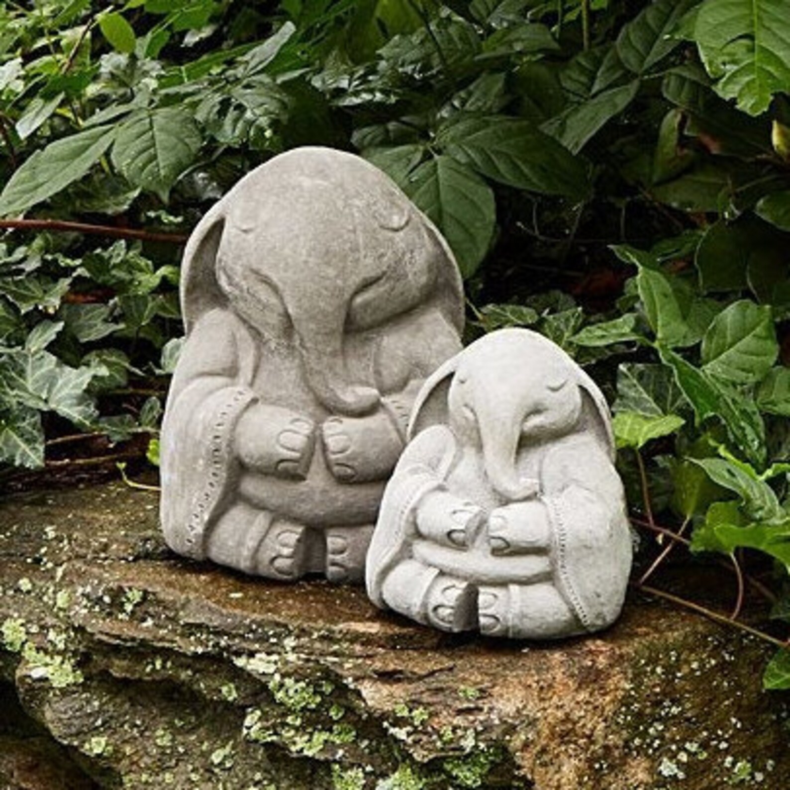ZEN MEDITATING ELEPHANT (size & Color Options): Solid Stone Statue ...