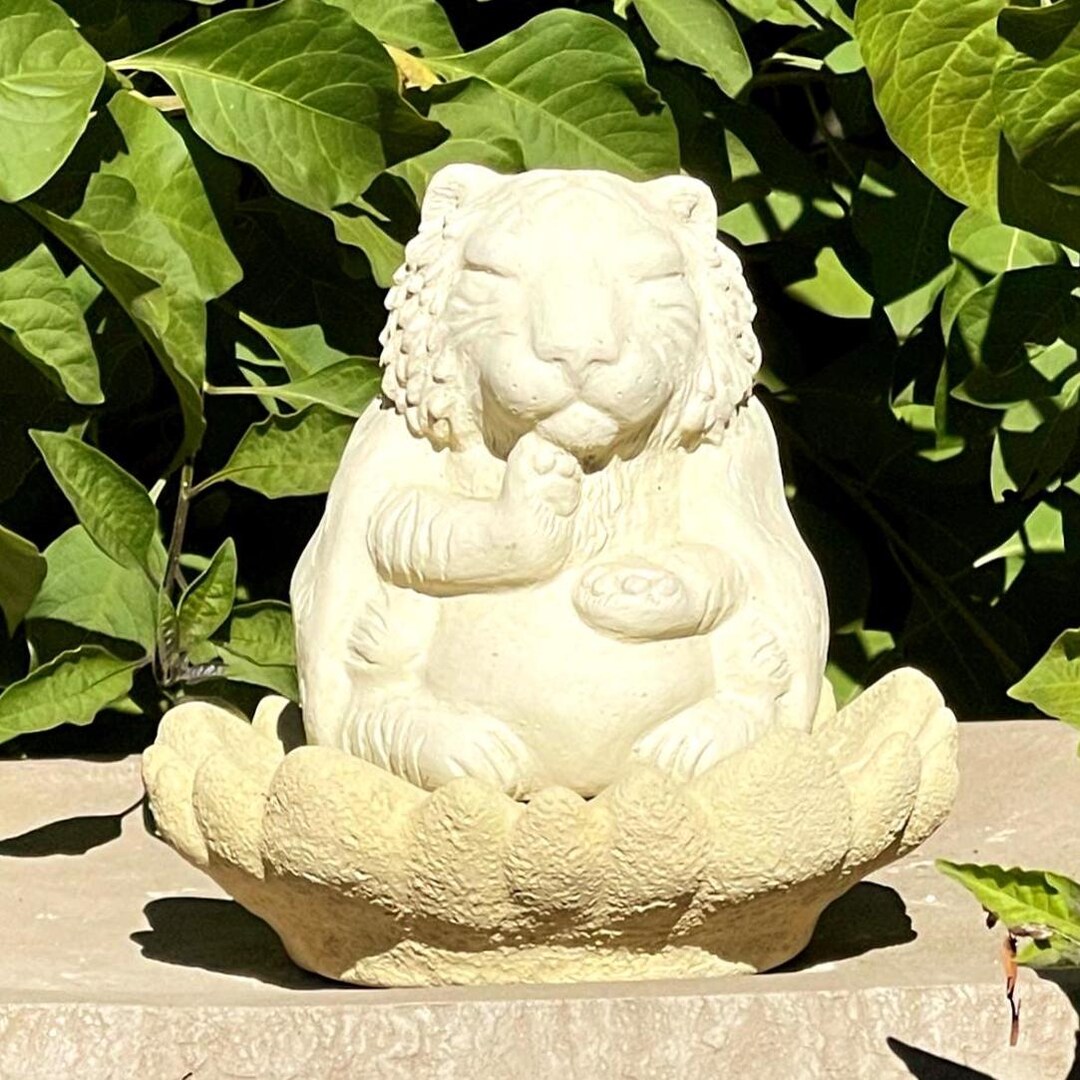 ZEN MEDITATING TIGER (size & Color Options): Solid Stone Sculpture ...