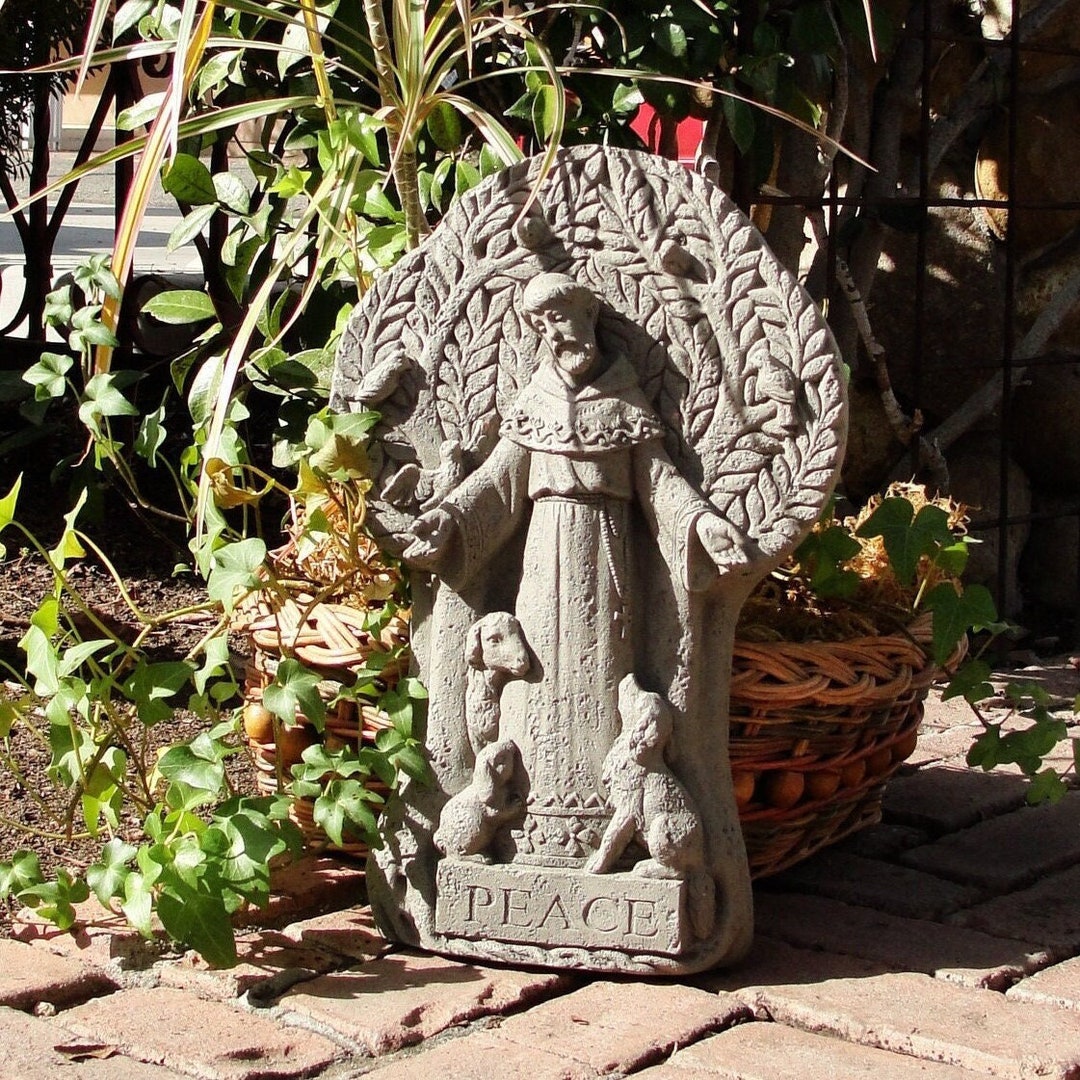 FRANCIS PEACE PLAQUE (4 Color Options): Durable Solid Stone Wall Art ...