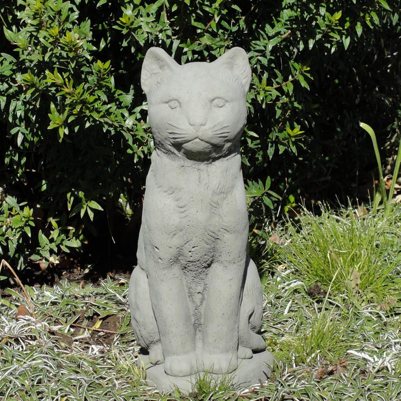 Vintage Stone Cat Statue - Etsy