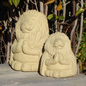 ZEN MEDITATING LION (size & Color Options): Solid Stone Sculpture. Home ...