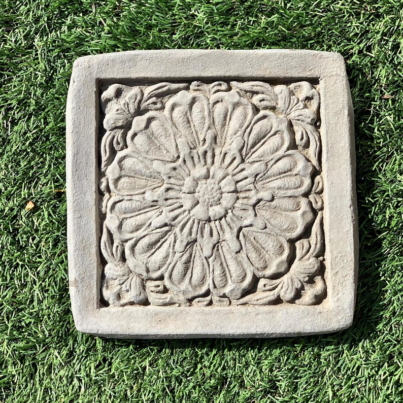 BOTANICAL STEPPING STONE (4 Color Options): Solid Durable Concrete ...