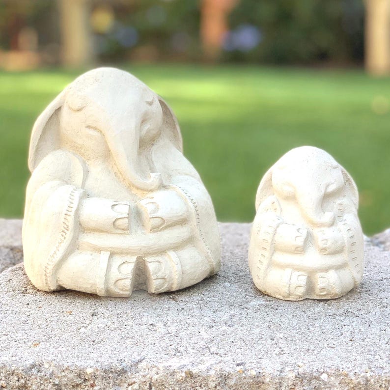 ZEN MEDITATING ELEPHANT (size & Color Options): Solid Stone Sculpture ...