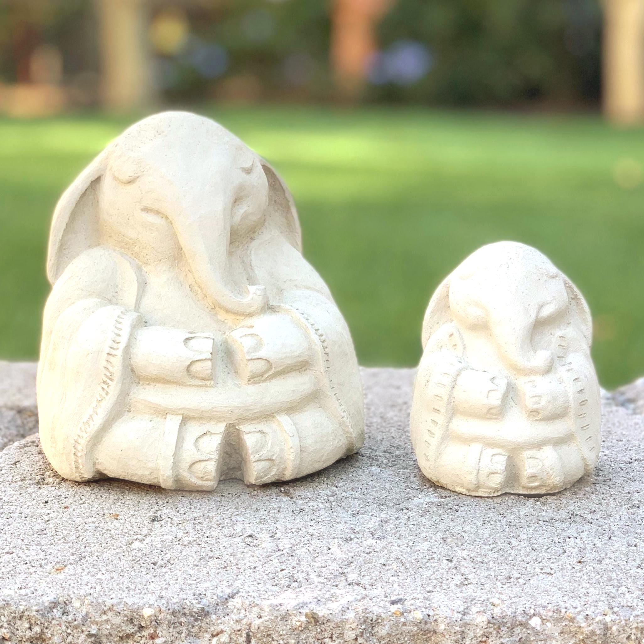 ZEN MEDITATING ELEPHANT (size & Color Options): Solid Stone Sculpture ...