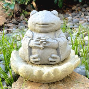 ZEN MEDITATING FROGS (size & Color Options): Solid Stone Sculpture ...