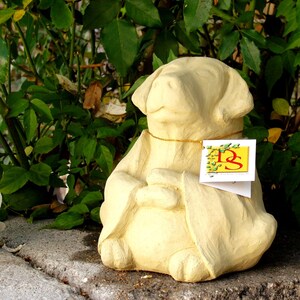 MEDITATING DOG SCULPTURE (size & Premium Color Option): Solid Stone ...