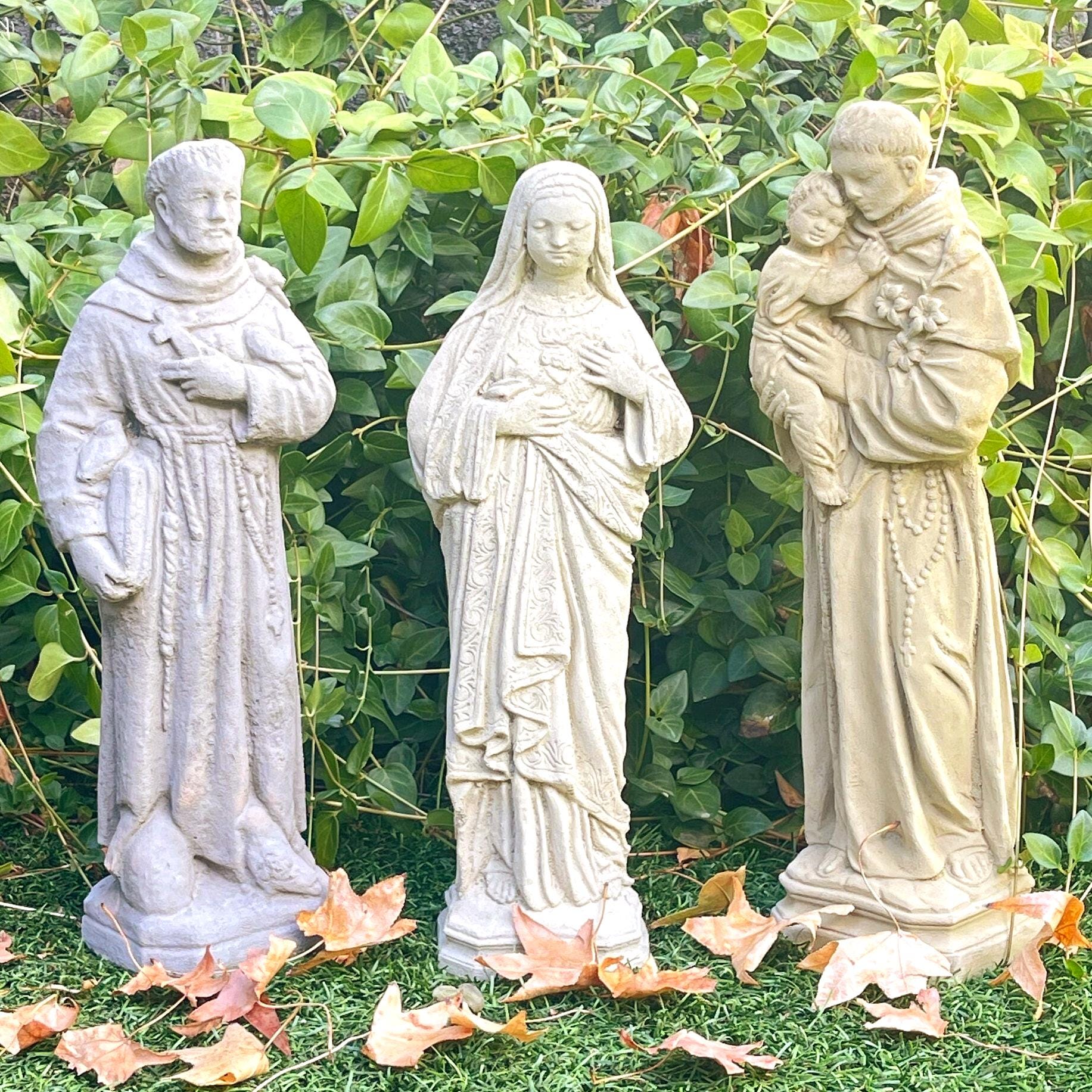 VINTAGE CATHOLIC SAINTS: Solid Stone Memorial Statues. Home & Outdoor ...