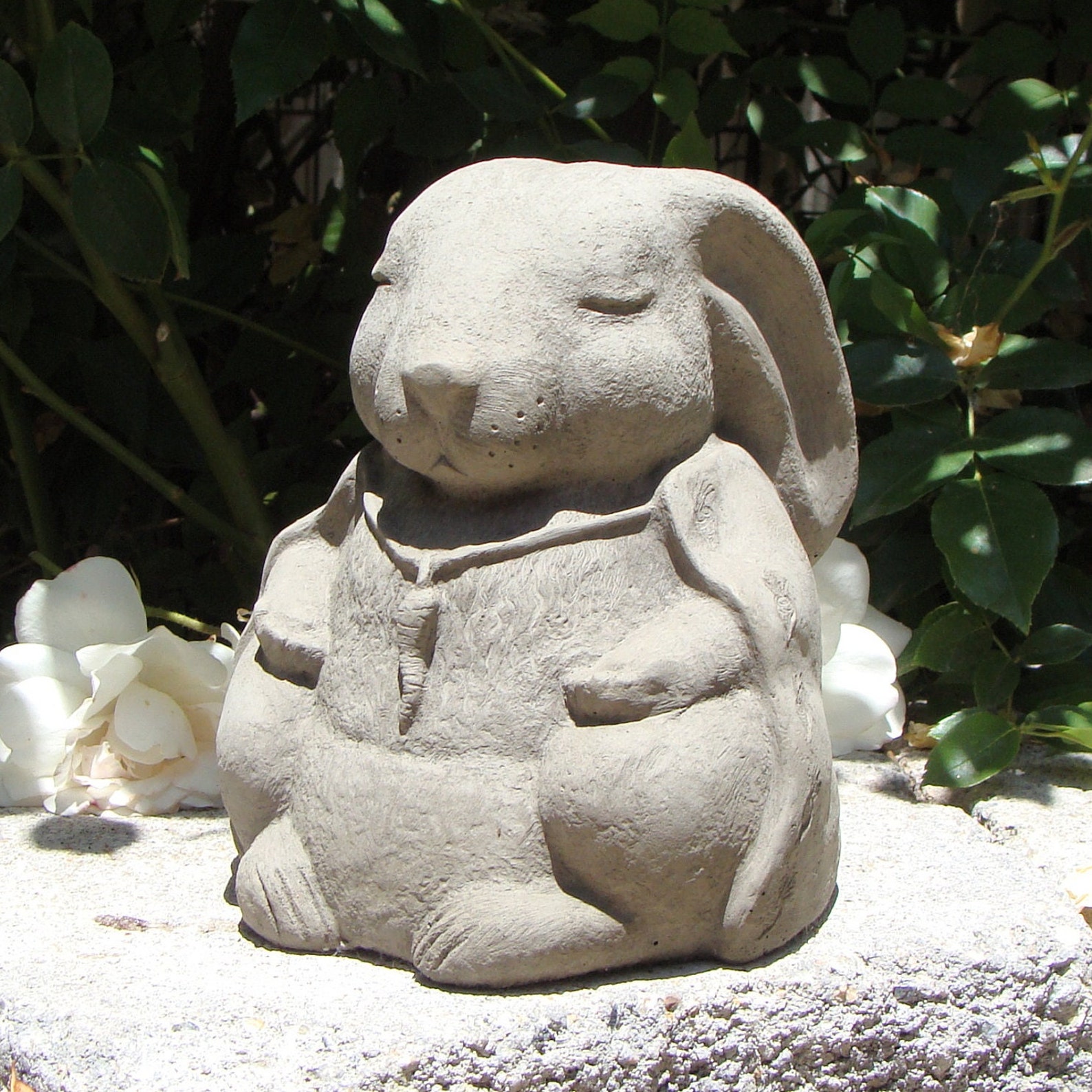 LARGE MEDITATING RABBIT 4 Color Options: Solid Stone Buddha - Etsy