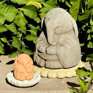 ZEN MEDITATING ELEPHANT (size & Color Options): Solid Stone Sculpture ...