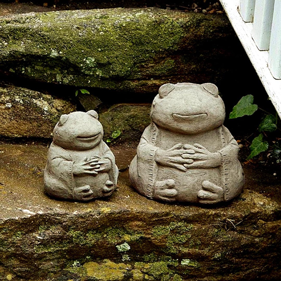 ZEN MEDITATING FROGS (size & Color Options): Solid Stone Sculpture ...