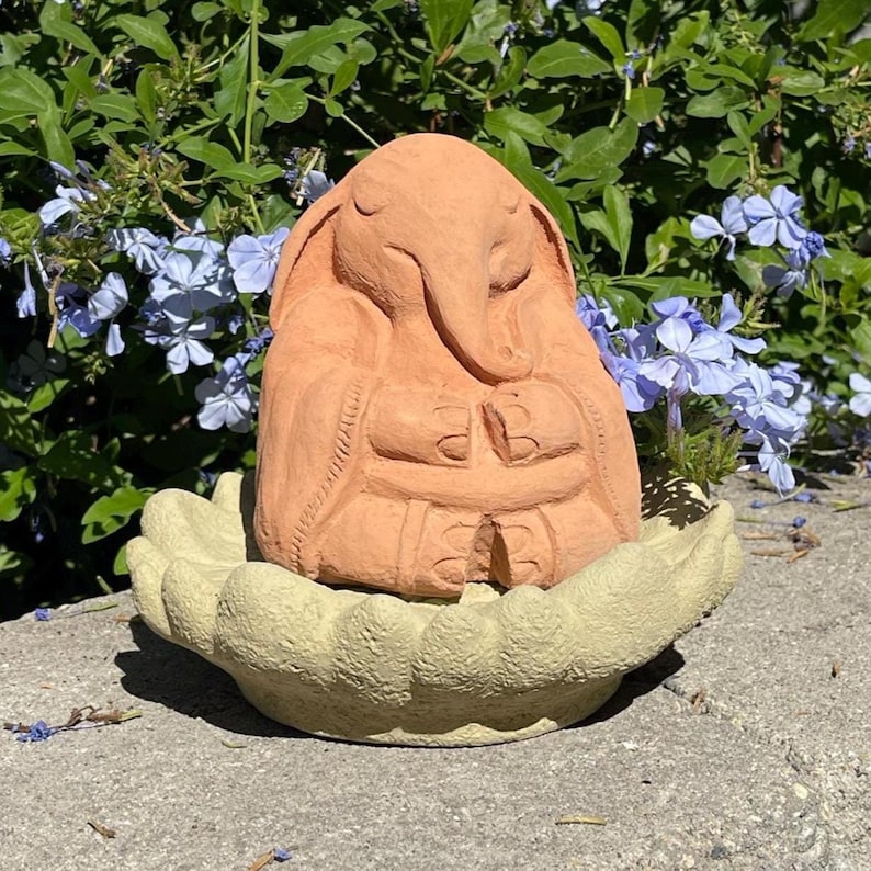 ZEN MEDITATING ELEPHANT (size & Color Options): Solid Stone Sculpture ...