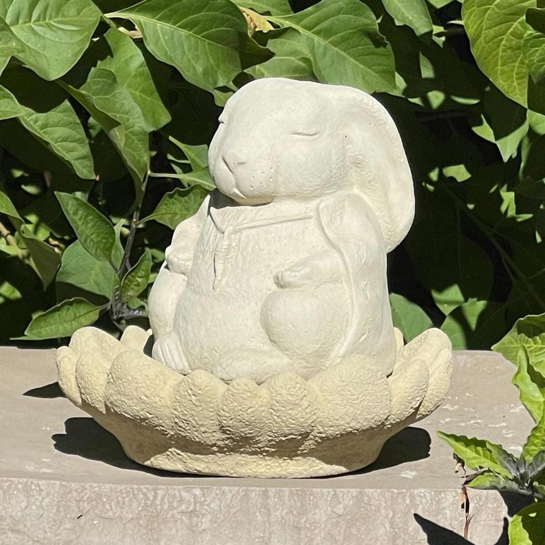 ZEN MEDITATING RABBIT (size & Color Options): Solid Stone Sculpture ...