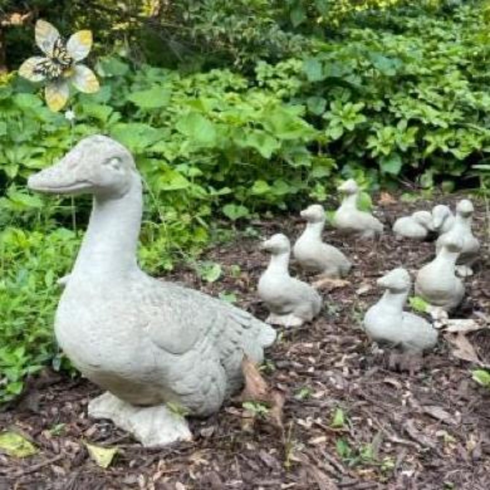VINTAGE DUCK STATUES (set Options): Build Entire Family. Durable Solid ...