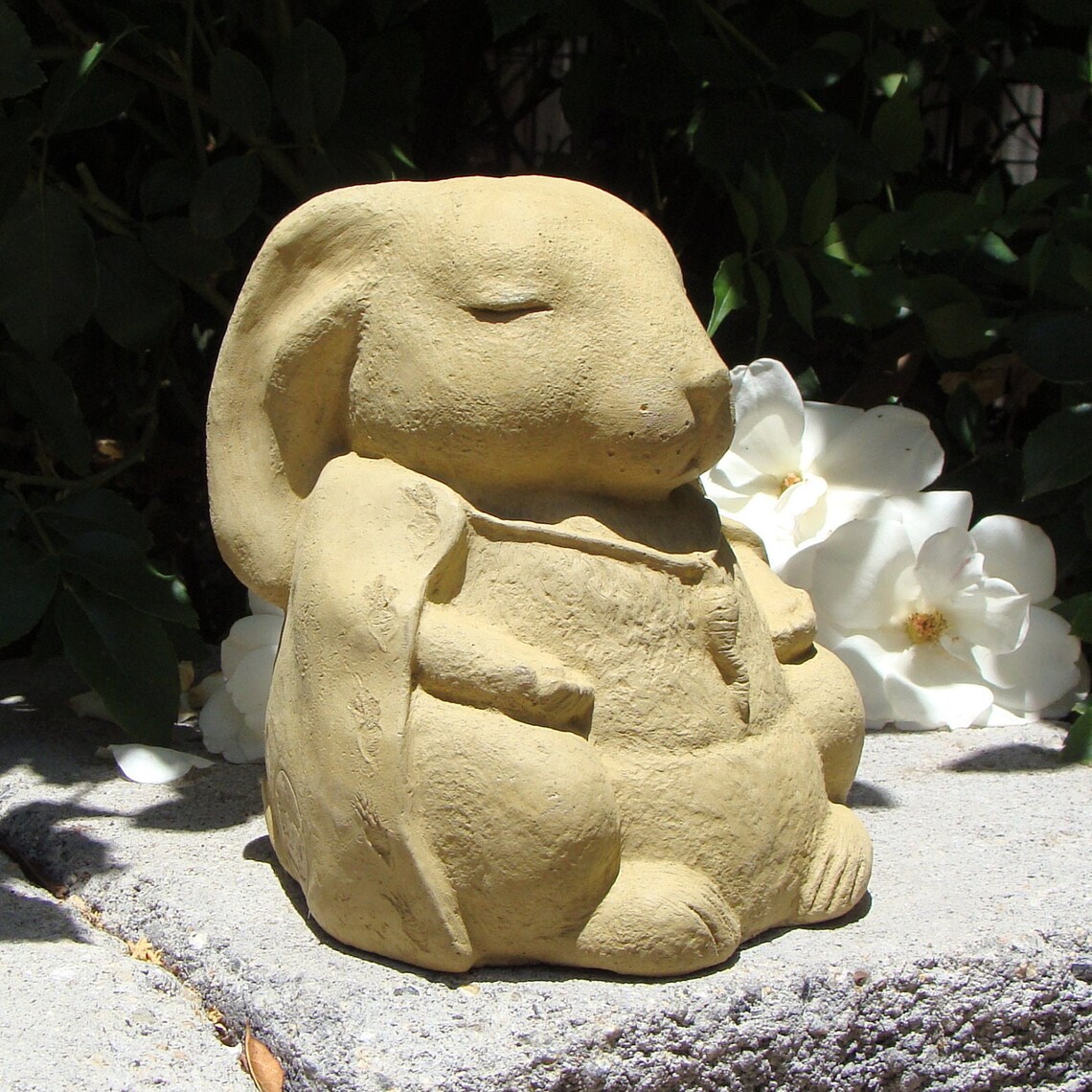 LARGE MEDITATING RABBIT 4 Color Options: Solid Stone Buddha - Etsy