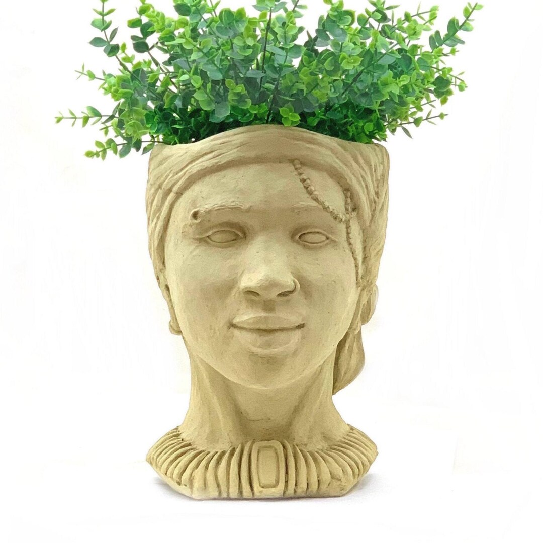 AFRICAN QUEEN PLANTER (premium Color Option): Durable Solid Stone Face ...