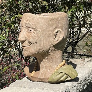 BUDDHIST MONK PLANTER (custom Stain Option): Solid Stone Container ...