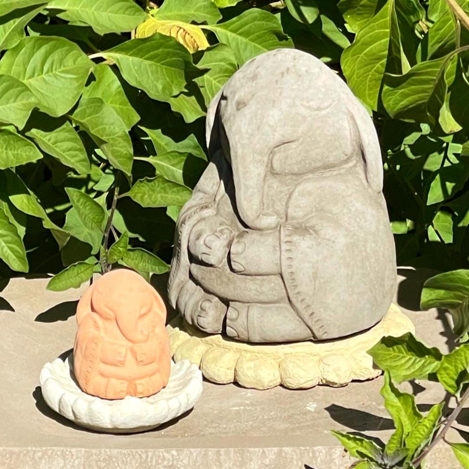 ZEN MEDITATING ELEPHANT (size & Color Options): Solid Stone Statue ...