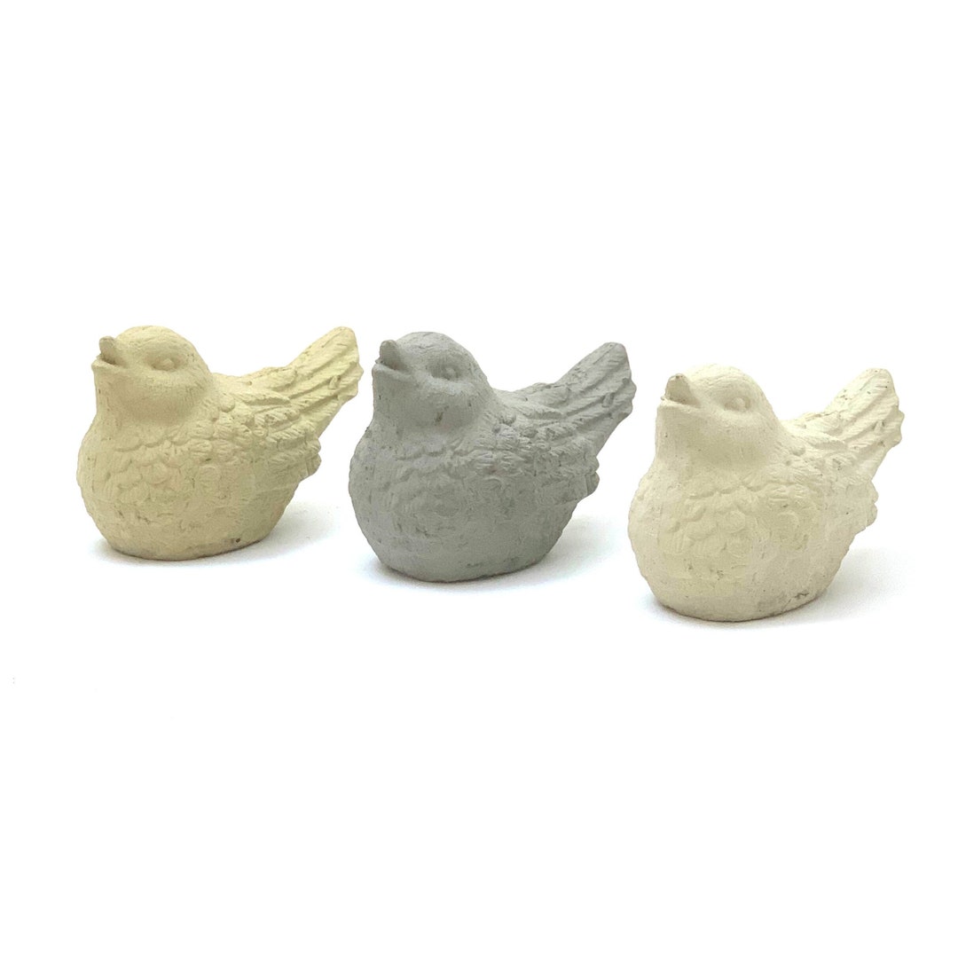 VINTAGE CHIRPING BIRD color & Set Options: Solid Stone Figurine ...