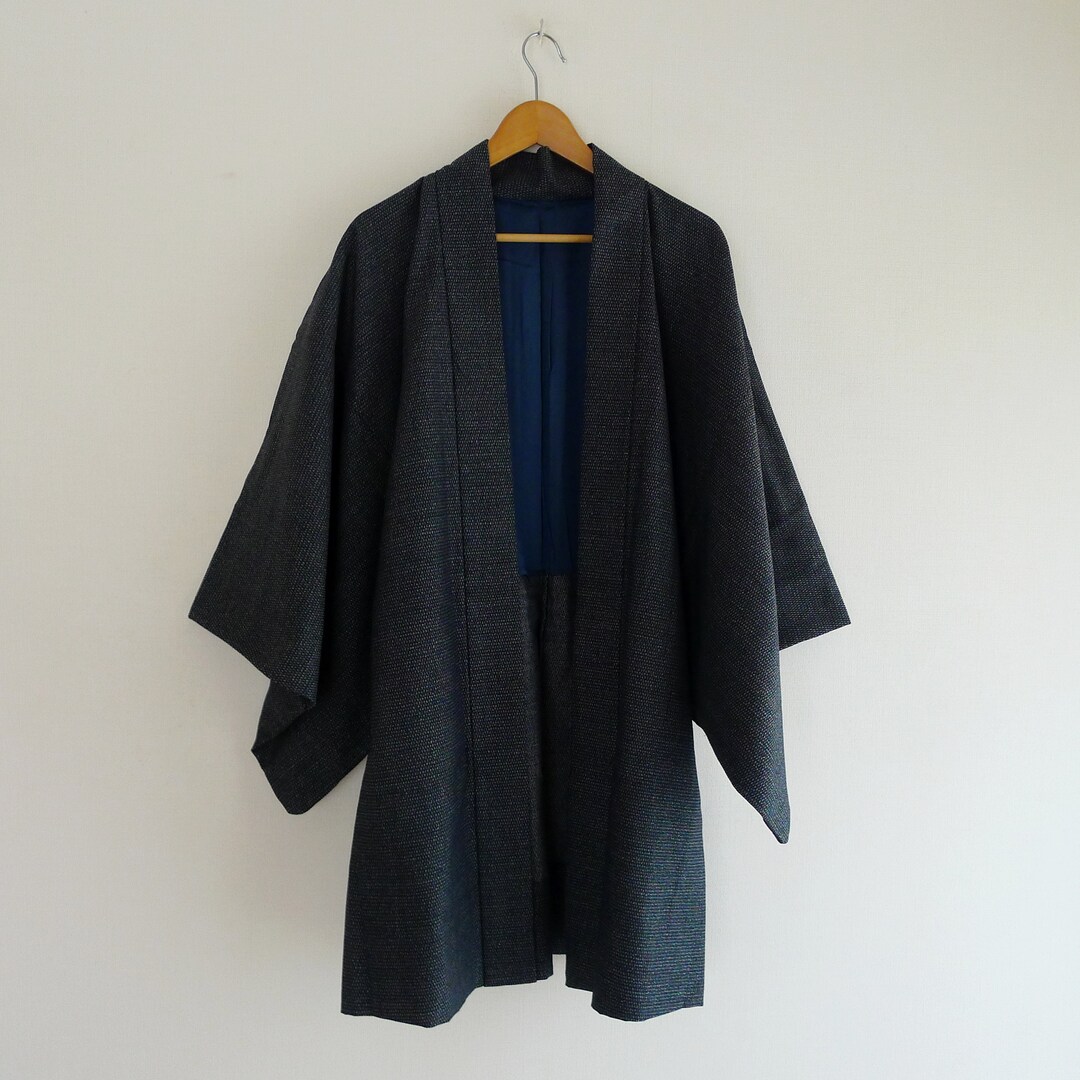 Blue Wool Kimono Jacket for Men Oversize Japanese Jackets - Etsy
