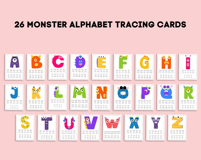 Monster Alphabet Tracing Worksheets | Printable Handwriting Practice ...