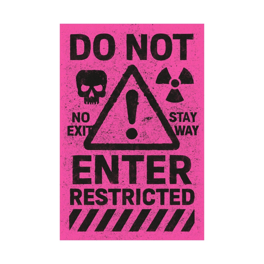 Bold Warning Posters, Edgy Wall Art, Fun Home Décor, Unique Gift for ...