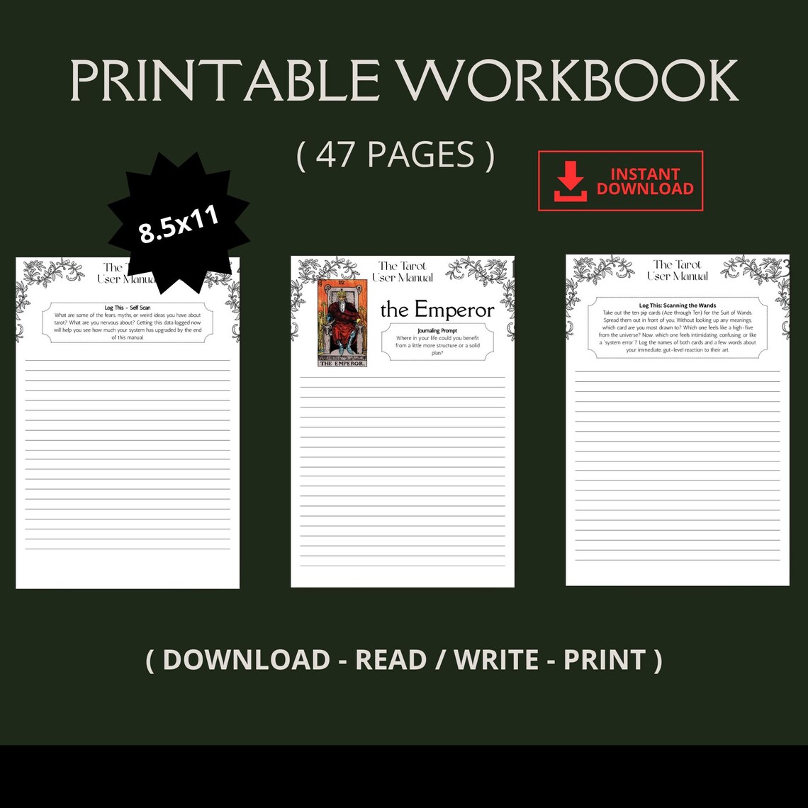 Tarot 101 Workbook: US Letter Printable Guide (PDF Download) - Etsy