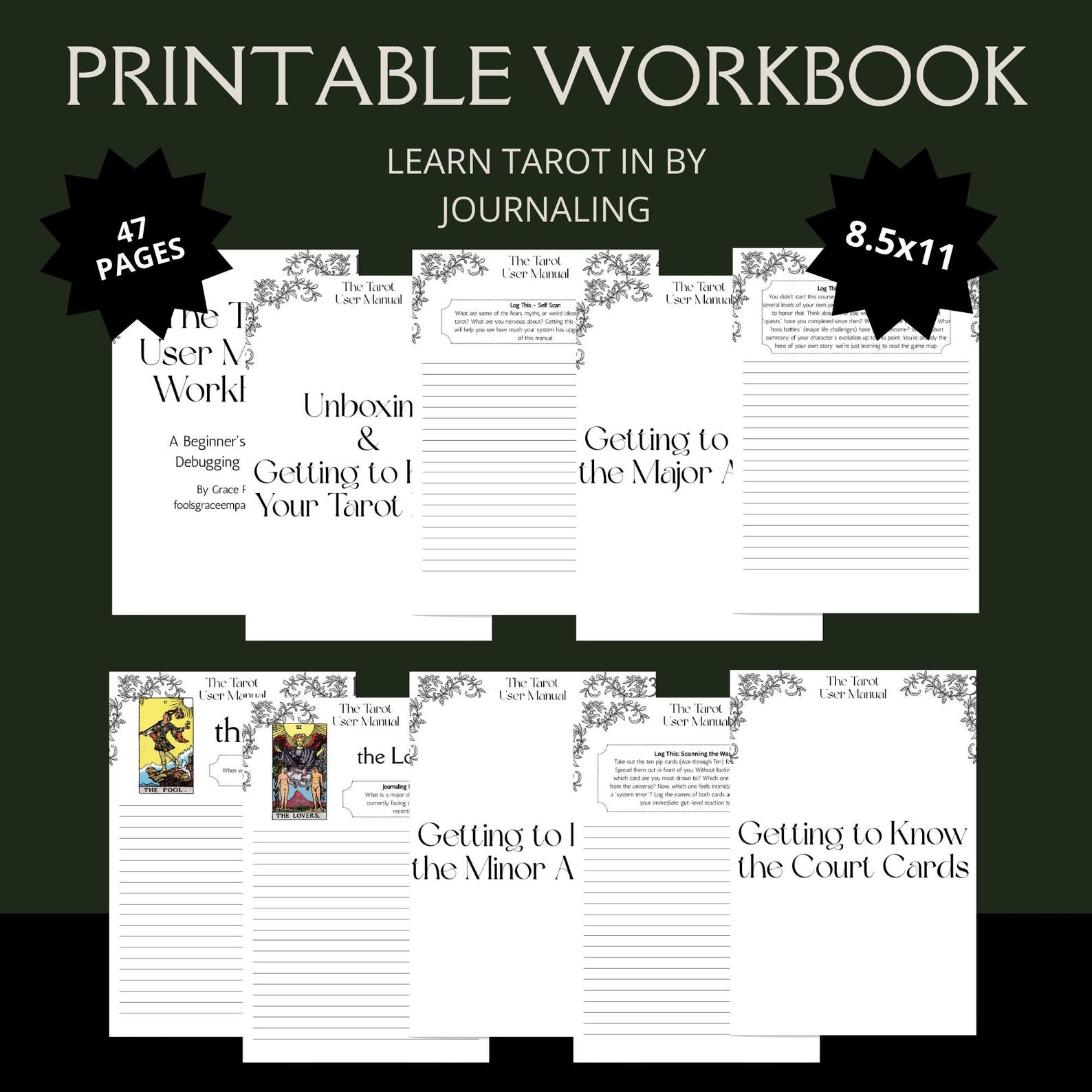 Tarot 101 Workbook: US Letter Printable Guide (PDF Download) - Etsy