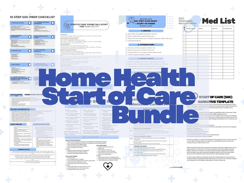 Home Health Start of Care Checklist | OASIS SOC Workflow Guide (instant ...