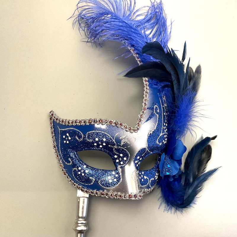 Blue Masquerade Mask - Etsy