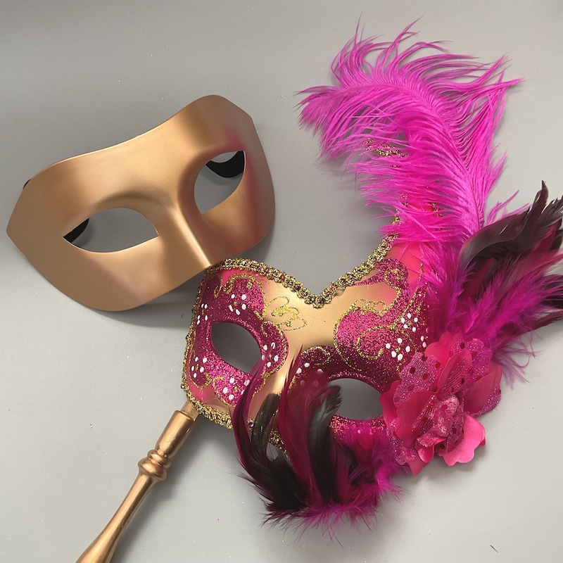 Masquerade Mask on Handle - Etsy