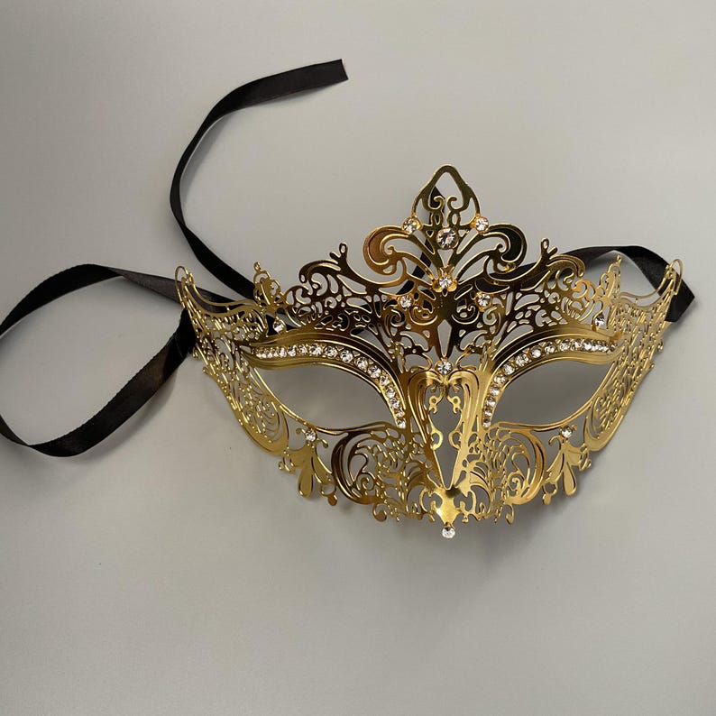 Gold Metal Masquerade Mask: Laser Cut Costume Cosplay - Etsy