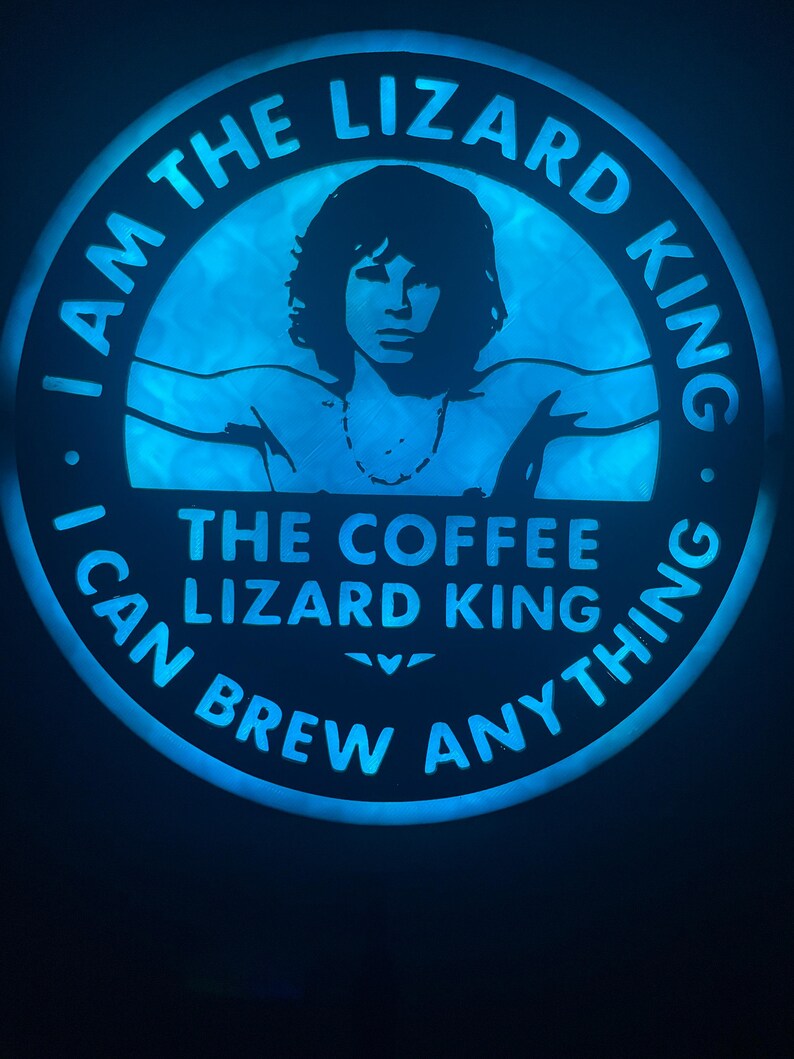 Jim Morrison the Lizard King 3D Printed Wall Lamp With Remote Coffee ...