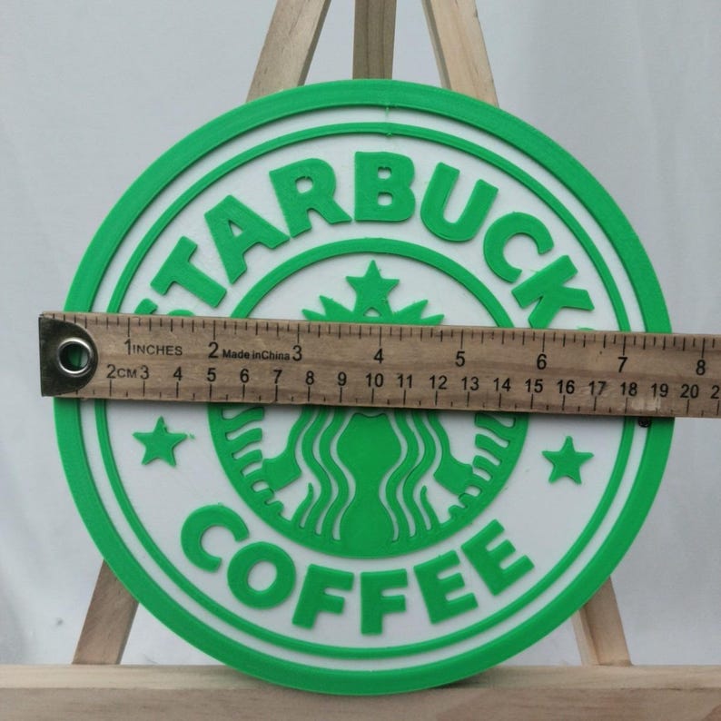3D Printed Starbucks RGB LED 8-inch Sign With Remote & App Control Blue ...